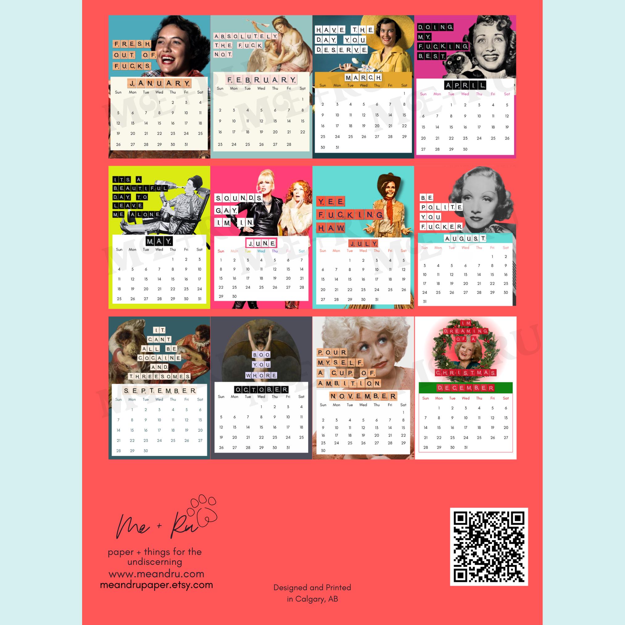 2025 Funny Wall Calendar / Saucy Calendar / Another Fucking Year ...