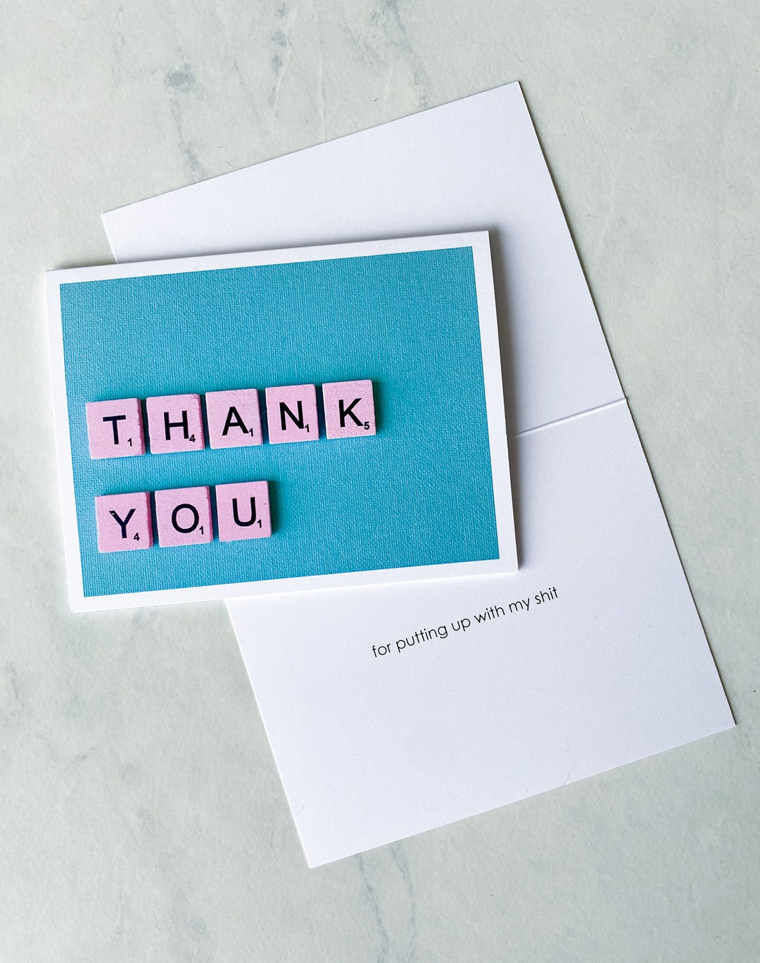 Funny Thank You Card, Thank You for Putting up With My Shit, Rude ...