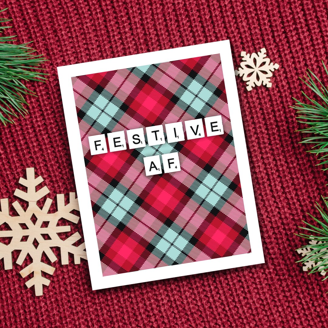Funny Christmas Card Festive AF Holiday Gift Stocking Stuffer Seasonal ...