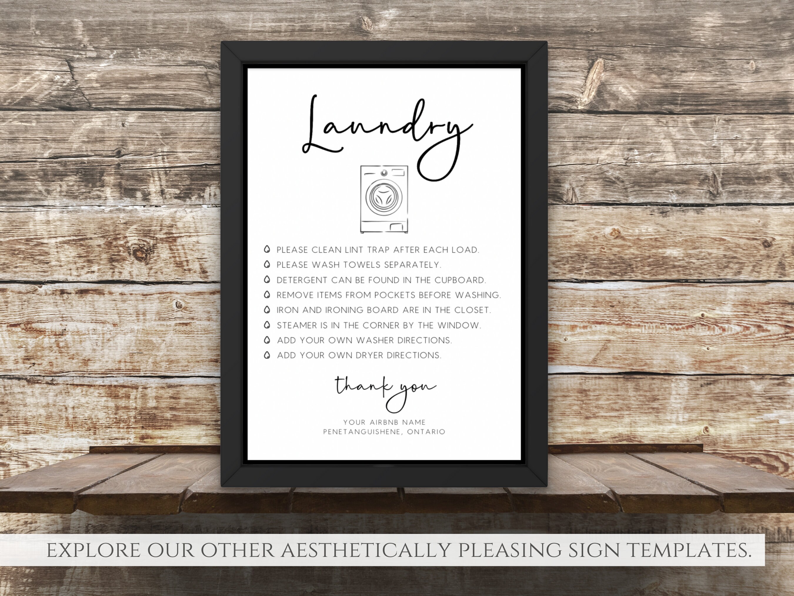 Airbnb Laundry Room Sign Airbnb Sign Airbnb Template - Etsy