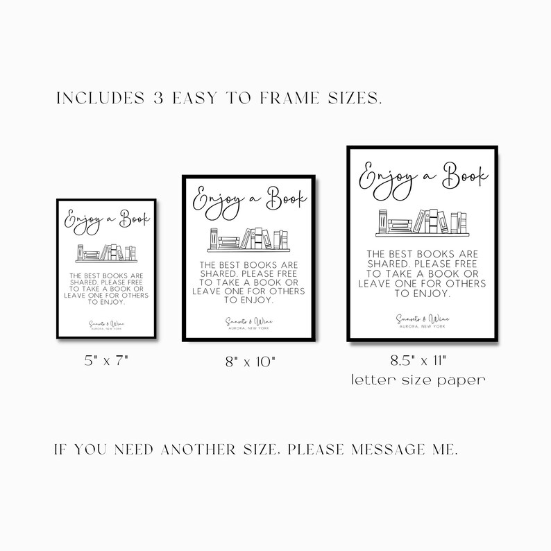 Editable Airbnb Reading Library Sign, Printable Home Library Sign ...