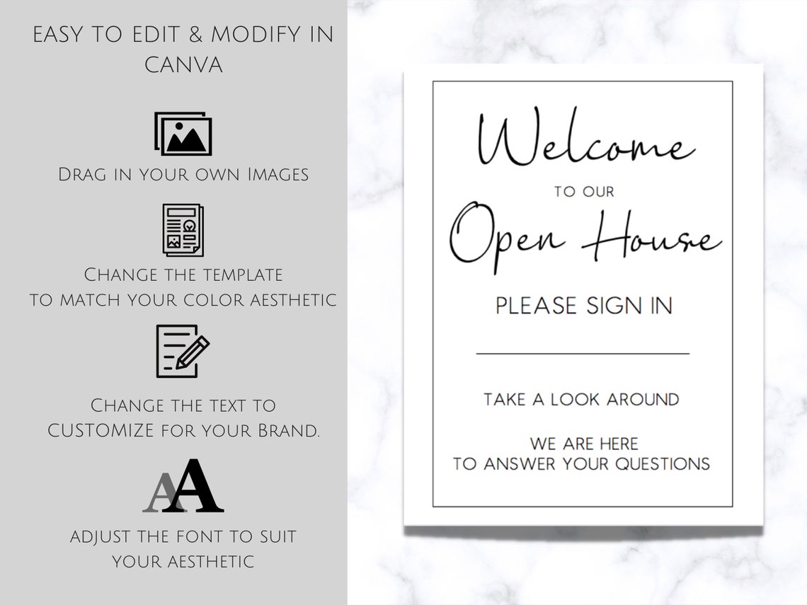 Editable Open House Sign in Sheet Realtor Open House Form - Etsy
