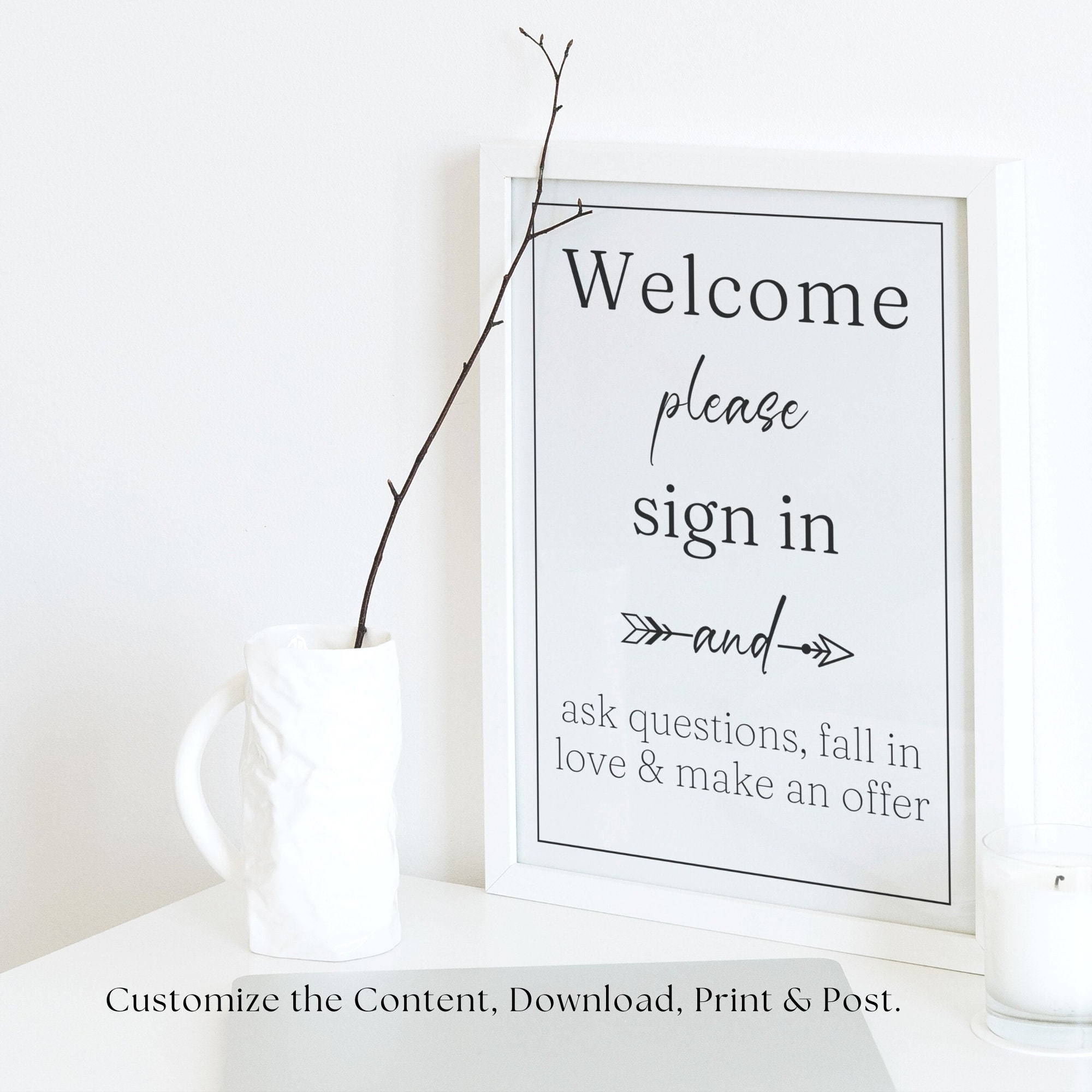 Editable Open House Welcome Sign, Printable Open House Sign, Welcome ...