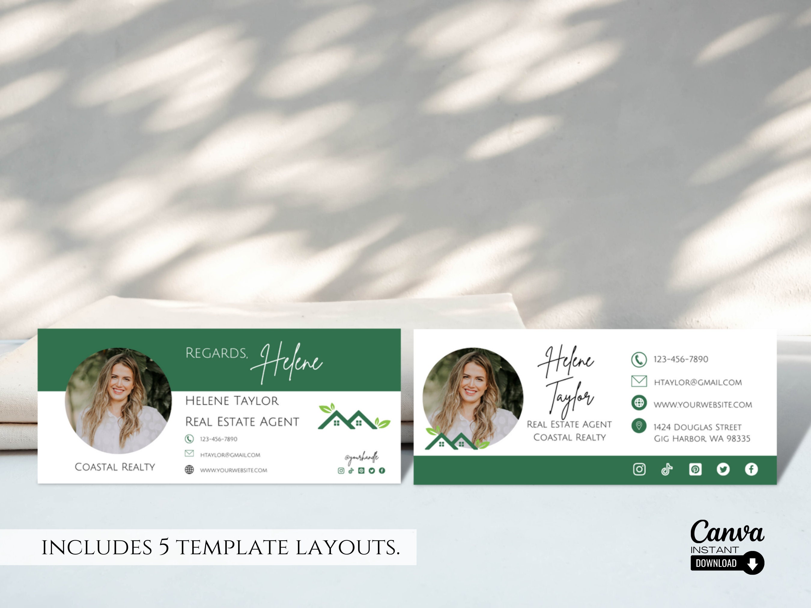 Editable Email Signature Template Bundle Canva Gmail Business - Etsy