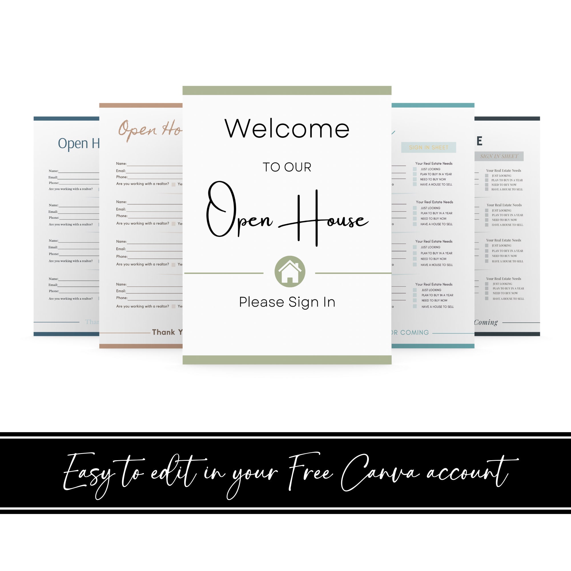 Editable Open House Sign in Sheet Template, Printable Realtor Open ...