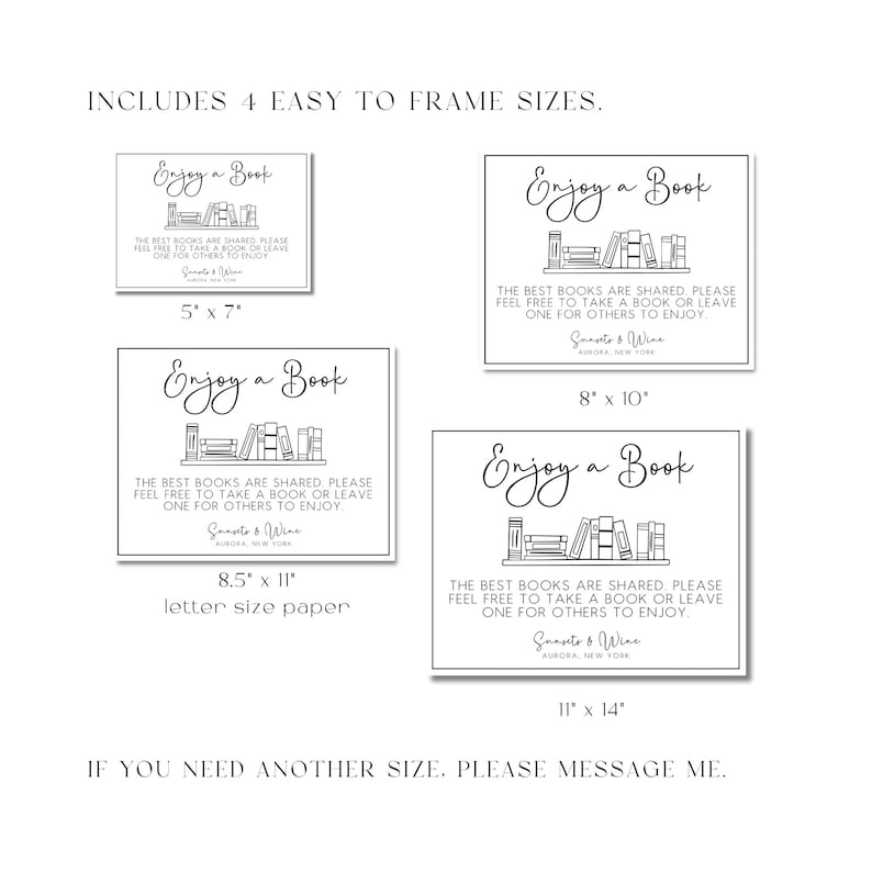 Editable Airbnb Library Sign: Printable Book Sharing Template - Etsy