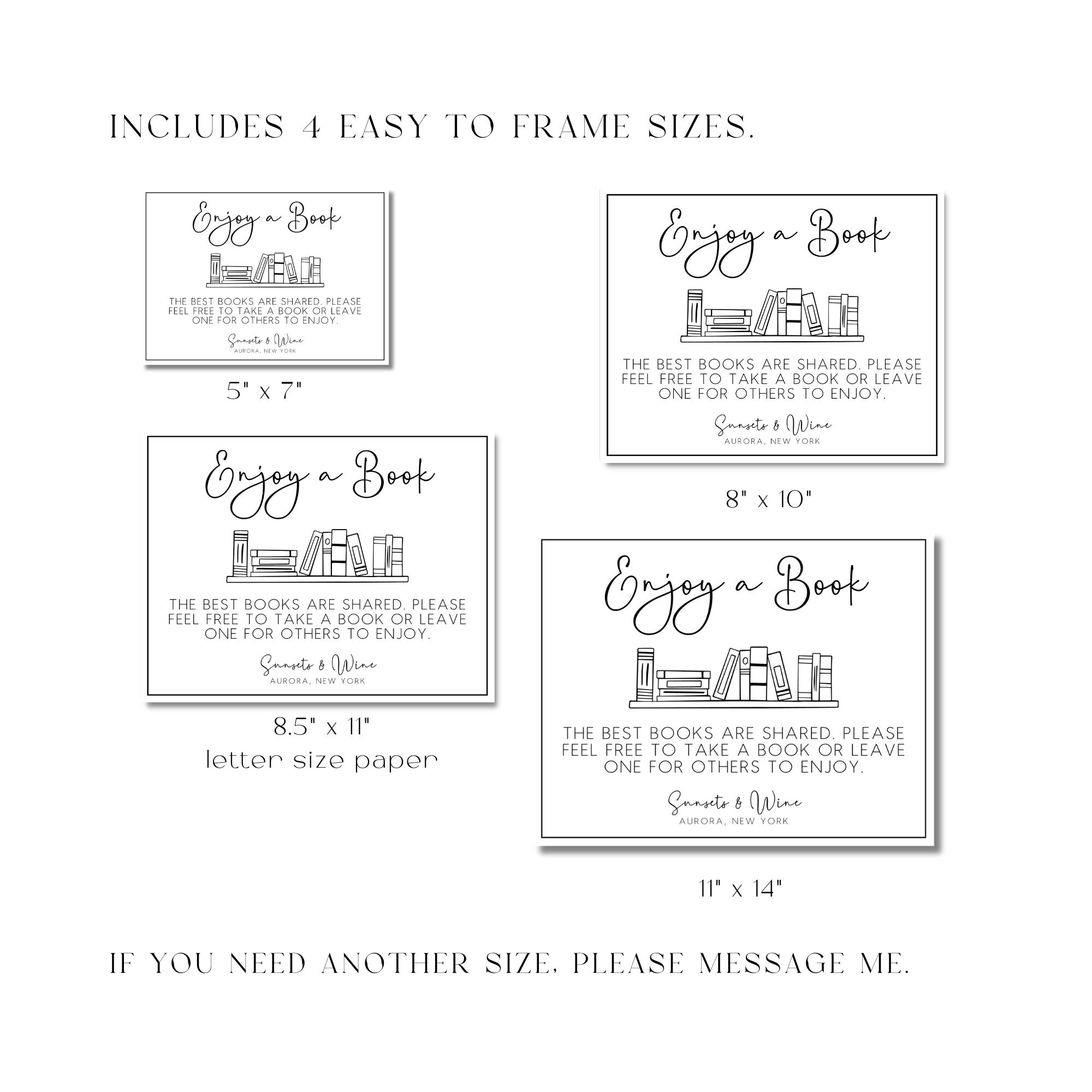 Editable Airbnb Reading Library Sign, Printable Home Library Sign ...