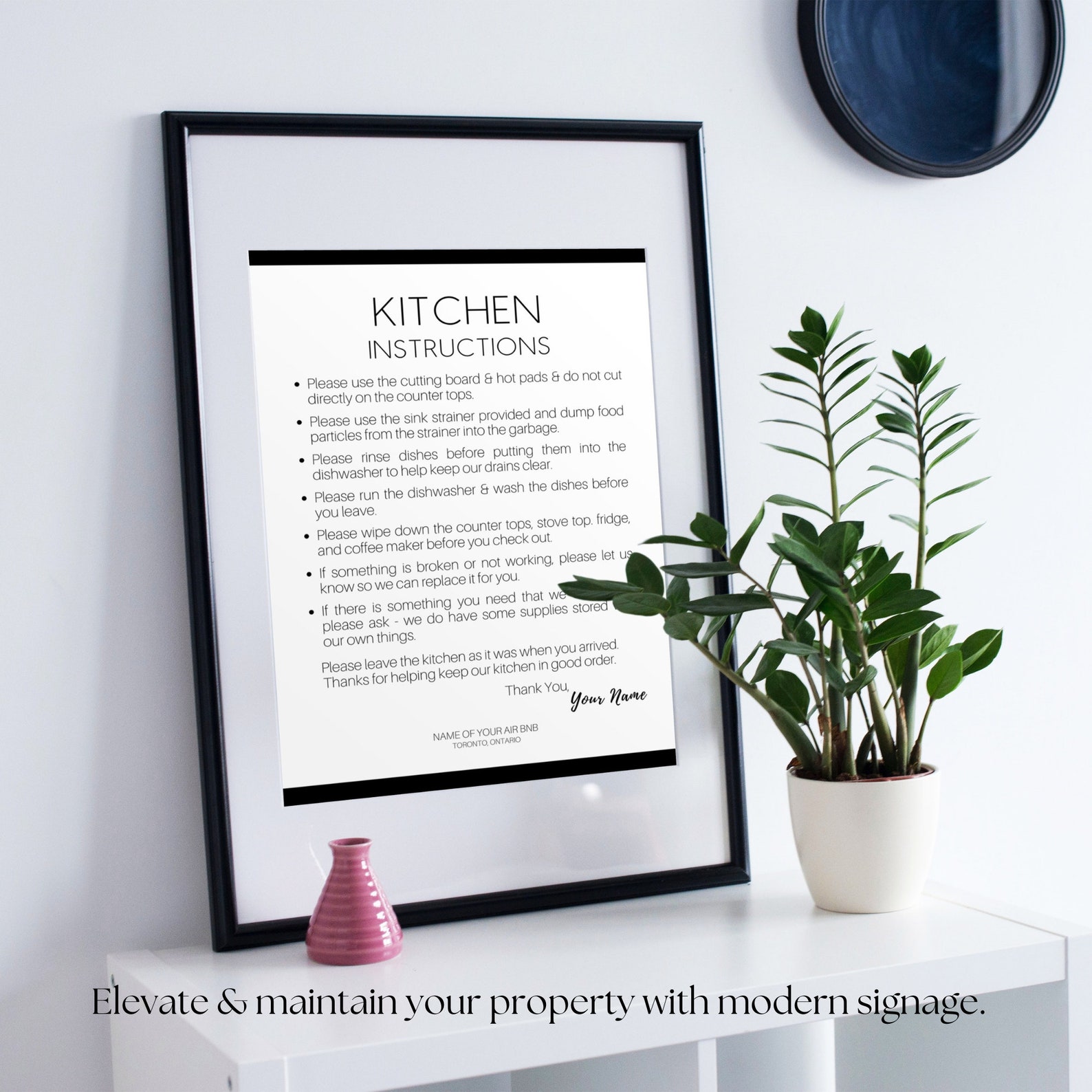 Airbnb Kitchen Rules Sign Template: Editable Printable (instant ...