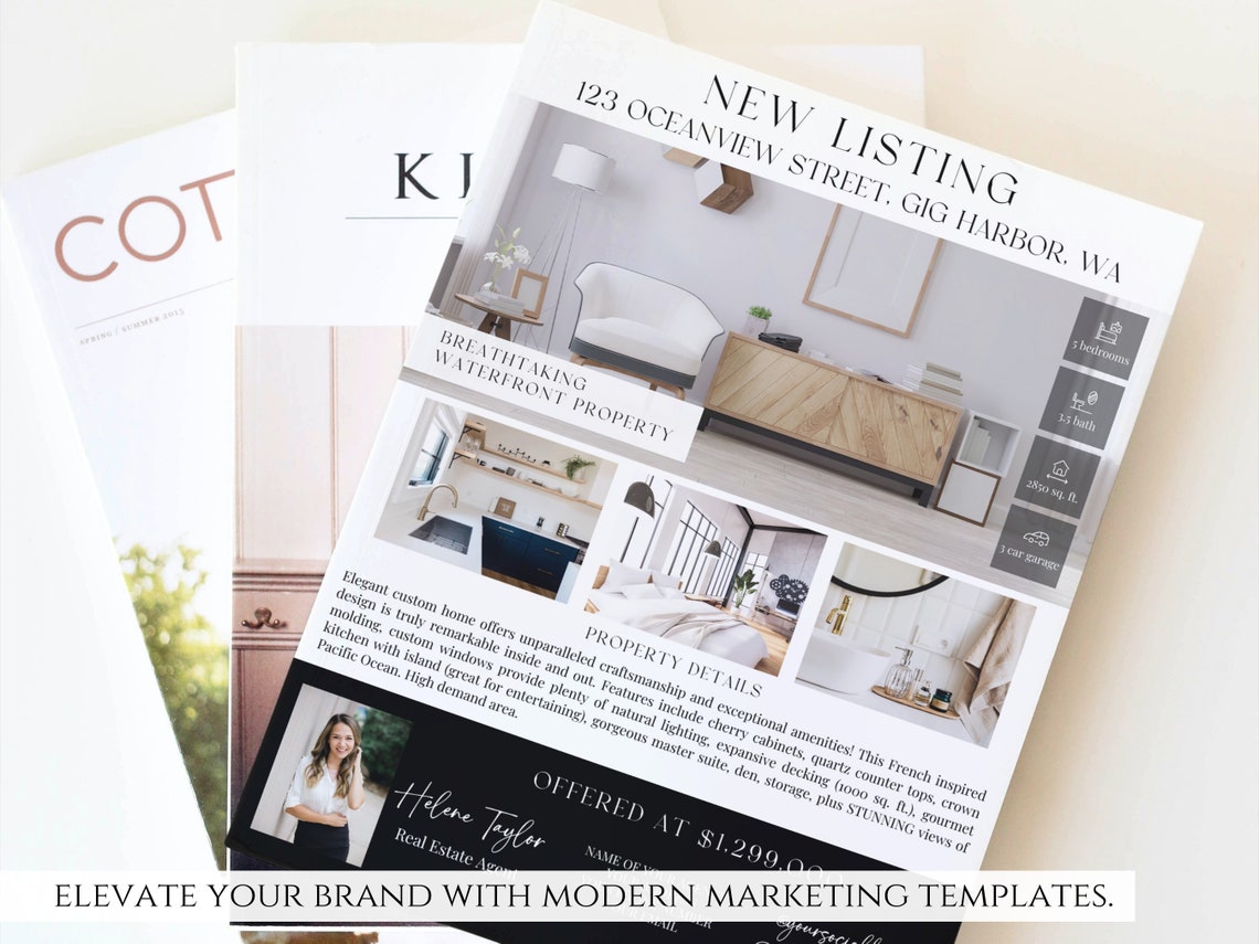 Editable New Listing Flyer Template Realtor Marketing - Etsy