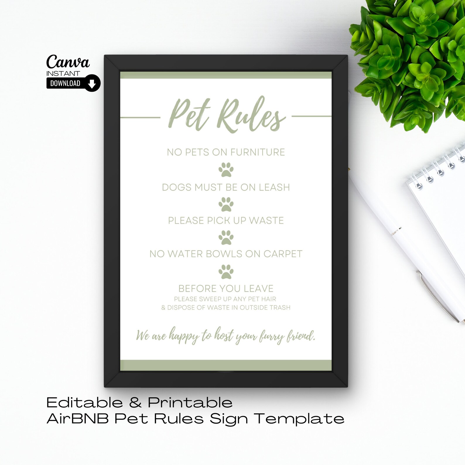 Airbnb Pet Friendly, Airbnb Pet Rules Sign, Airbnb Printable, Pet Rules ...