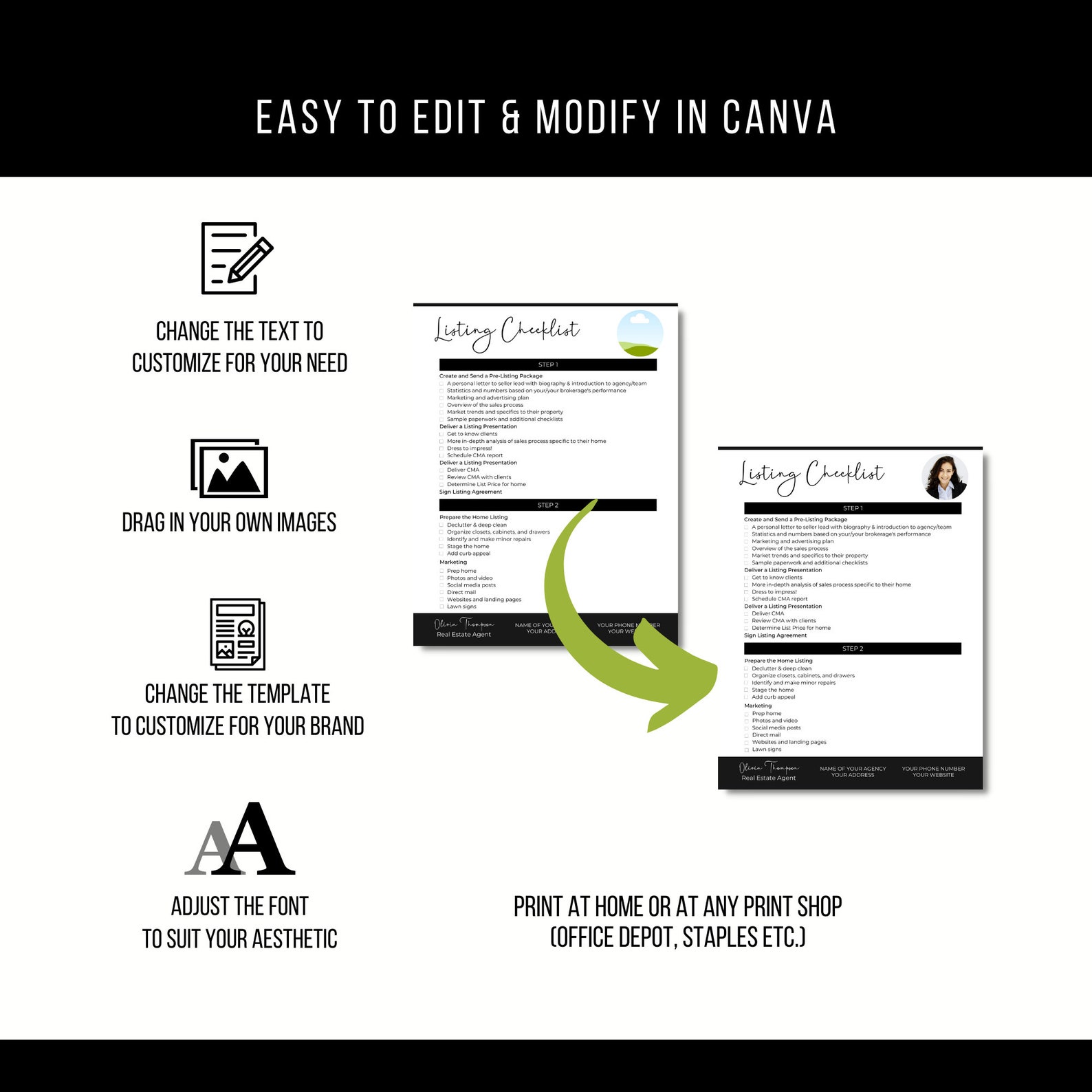 Real Estate Agent Listing Checklist: Editable Realtor Task List (canva ...