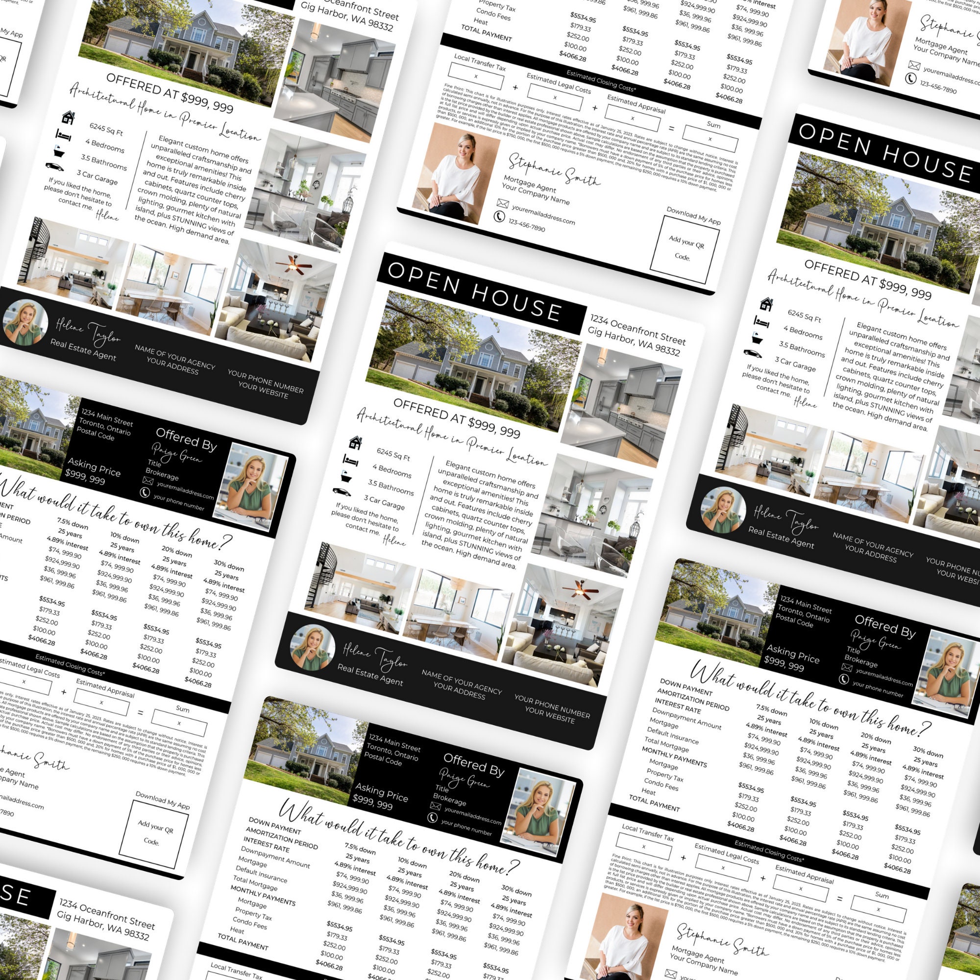 Real Estate Home Feature Sheet, Real Estate Financials Sheet, Editable ...
