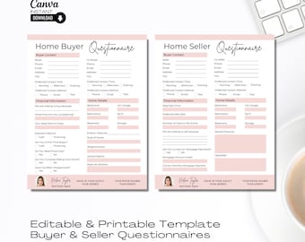 Buyer Questionnaire, Seller Questionnaire, Real Estate Marketing, Real ...