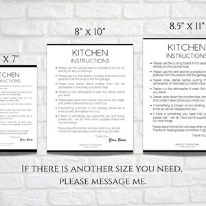 Airbnb Kitchen Rules Sign Template Editable Airbnb Sign - Etsy UK