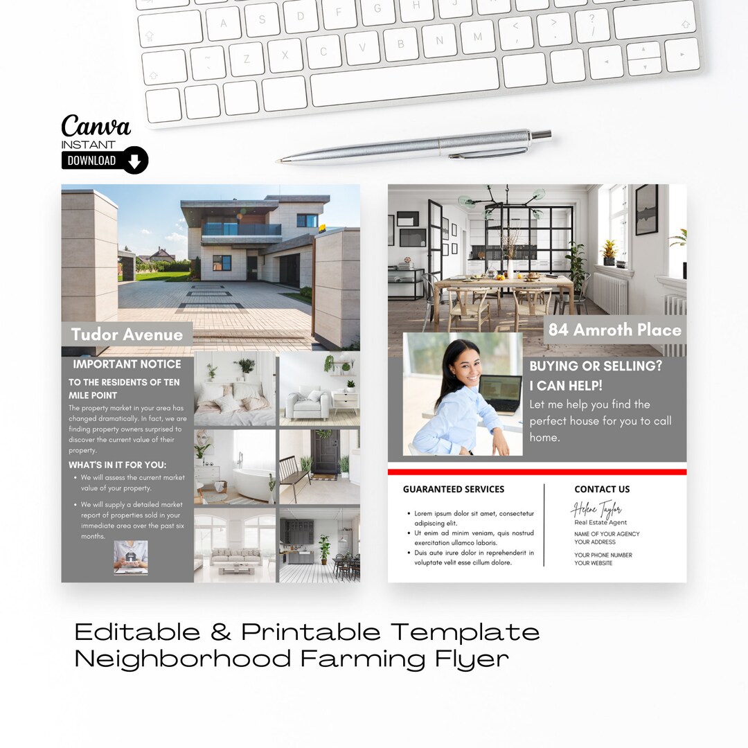 Editable Real Estate Introduction Flyer, Printable Real Estate Agent ...