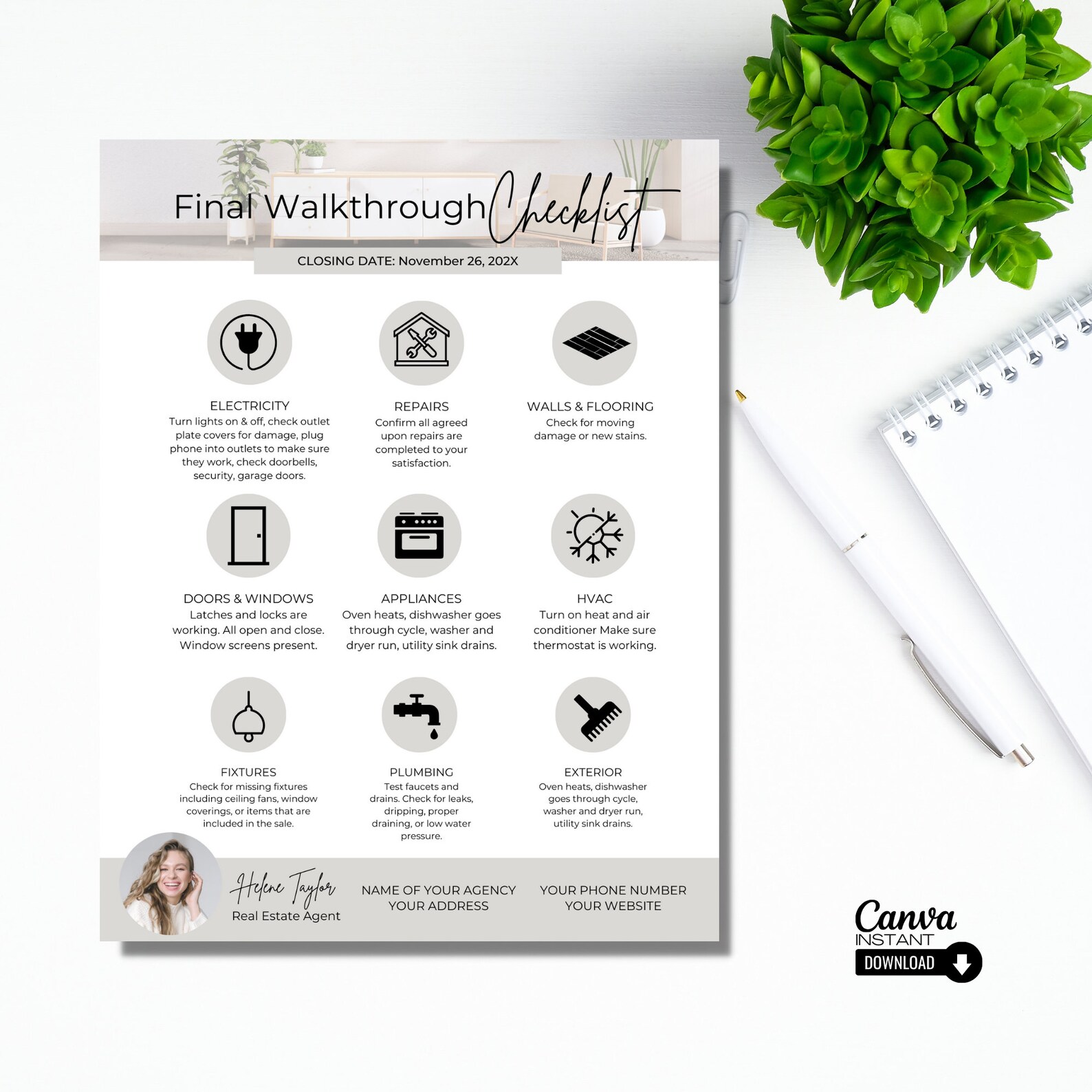 Final Walkthrough Guide Closing Guide Real Estate Marketing - Etsy