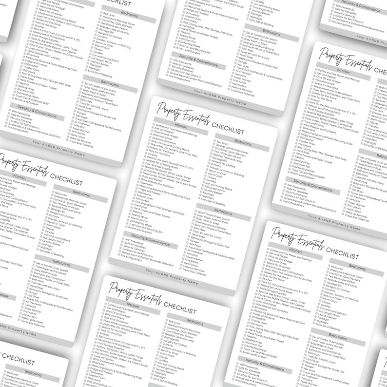Airbnb Inventory Checklist, Airbnb Essentials Checklist, Housekeeping ...