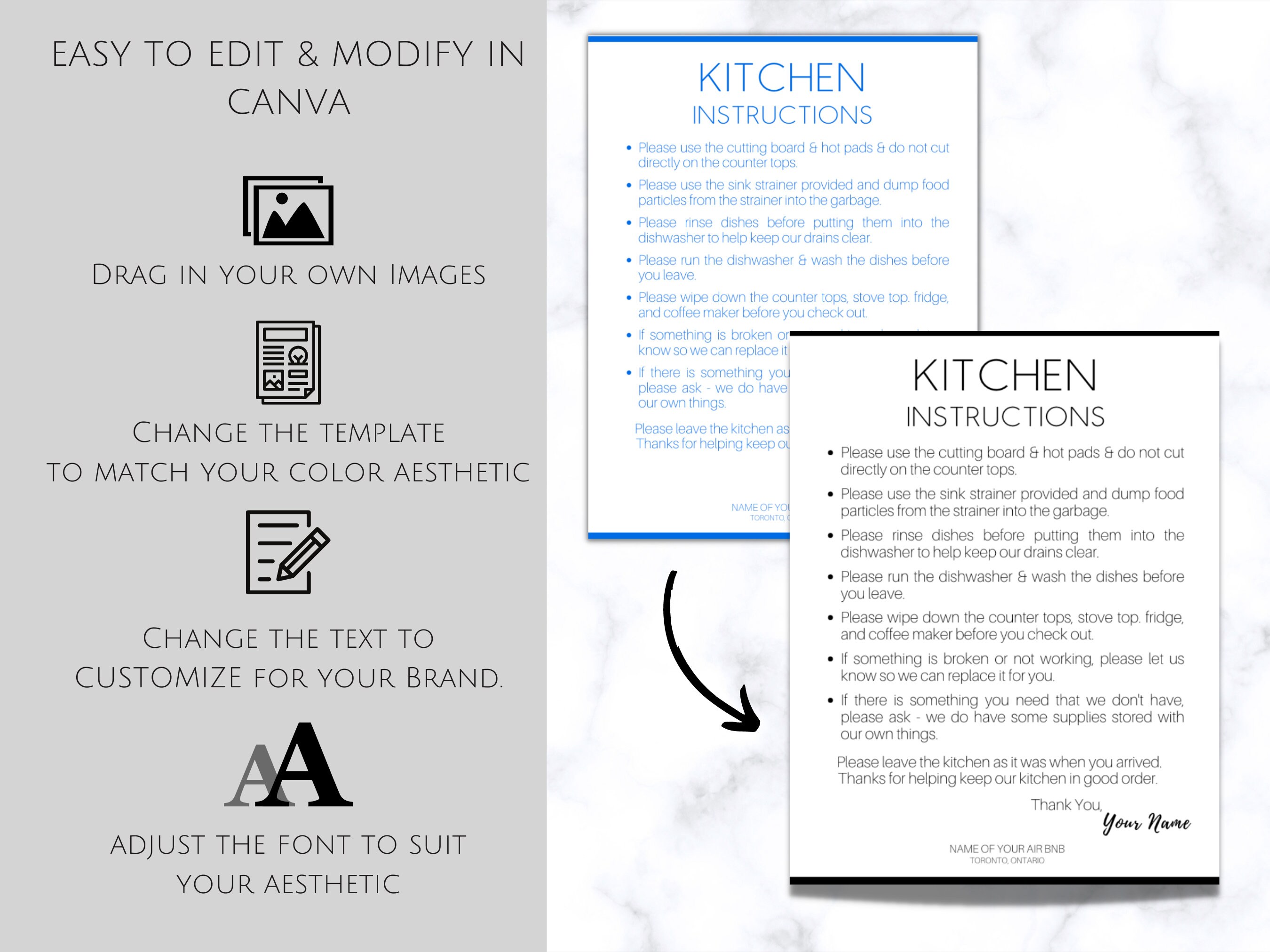 Airbnb Kitchen Rules Sign Template Editable Airbnb Sign - Etsy