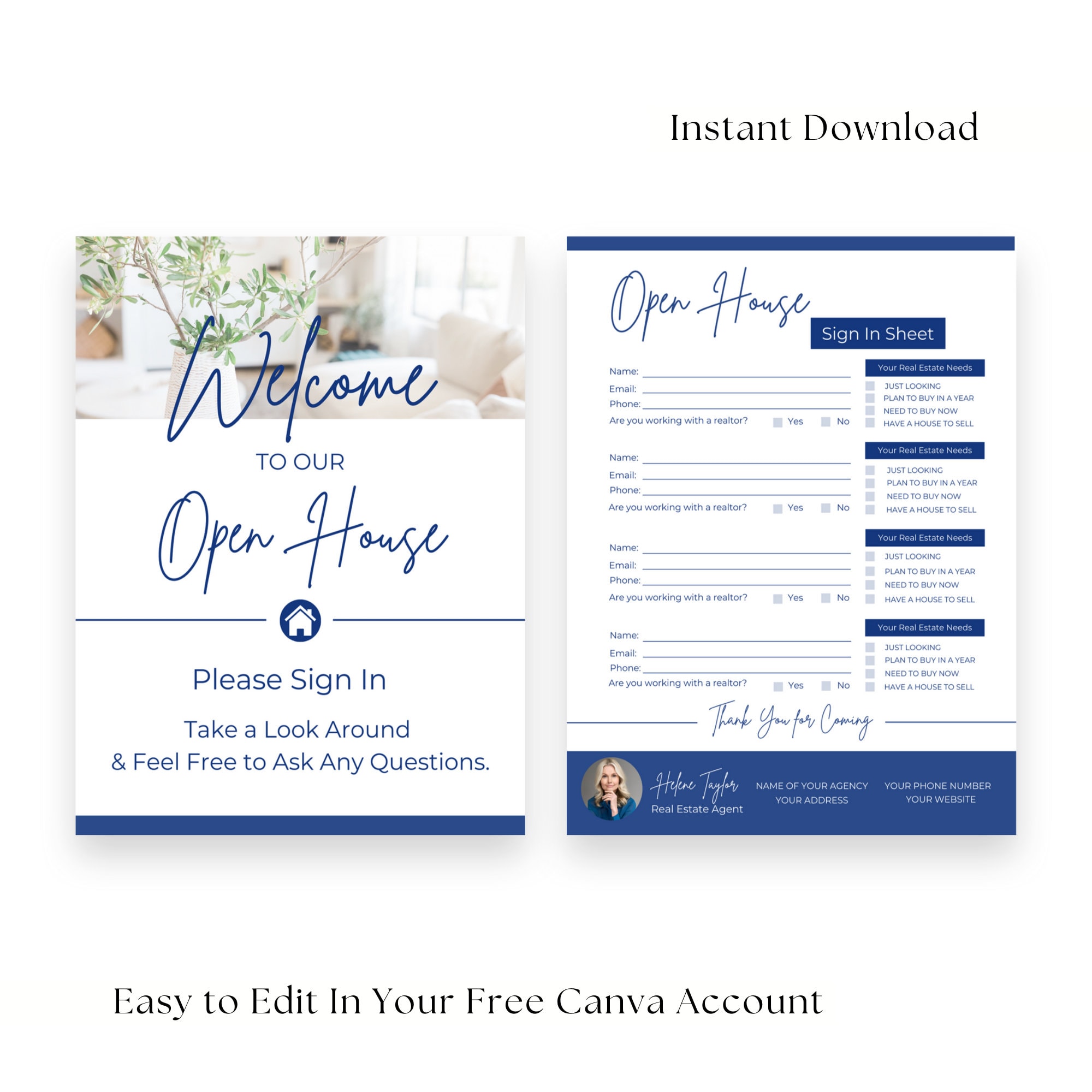 Editable Open House Sign in Sheet, Realtor Open House Form, Real Estate ...