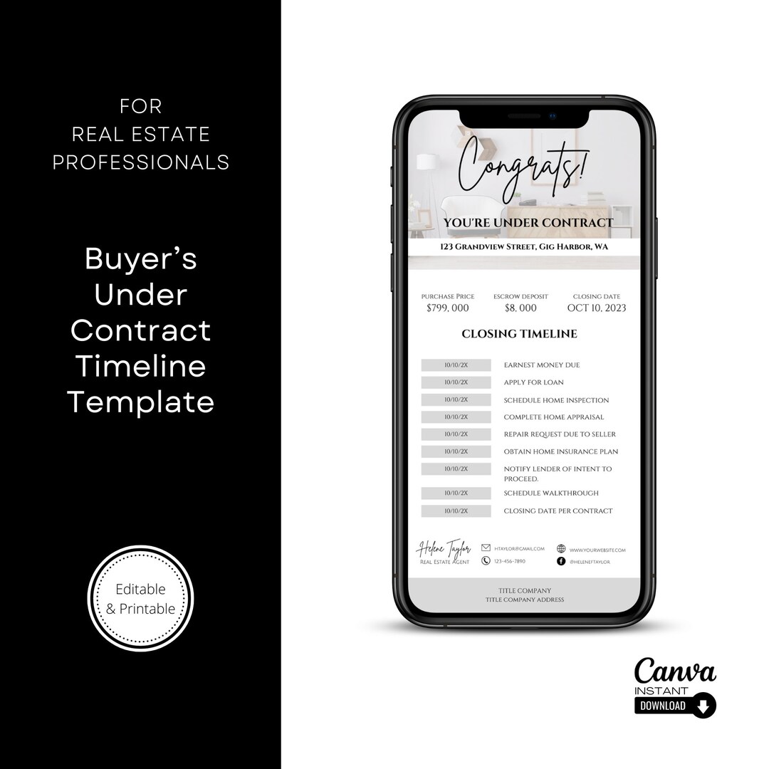 Textable Under Contract Timeline, Mobile Under Contract Timeline, Real ...