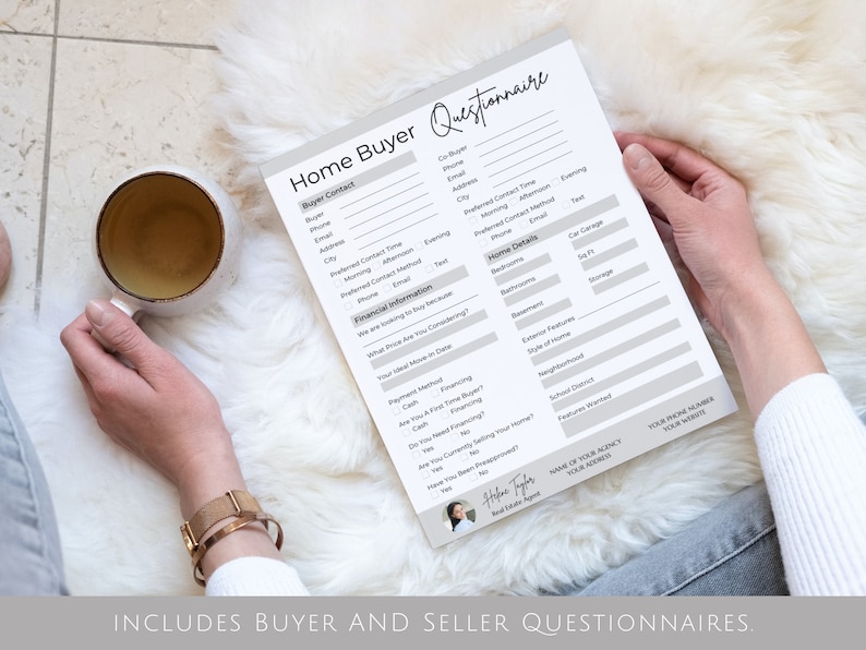 Buyer Questionnaire Seller Questionnaire Real Estate - Etsy
