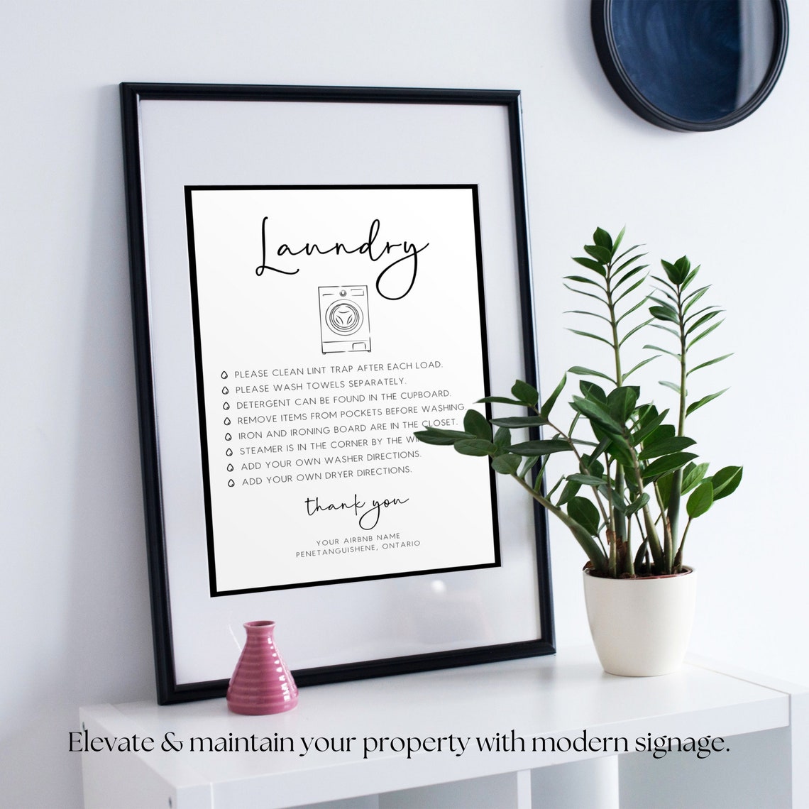 Airbnb Laundry Room Sign: Printable Template (8x10, 5x7, 8.5x11) - Etsy