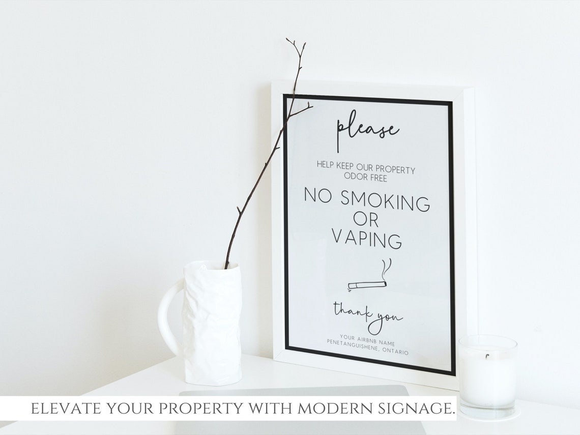 Editable No Smoking Sign Please No Smoking or Vaping Sign No - Etsy