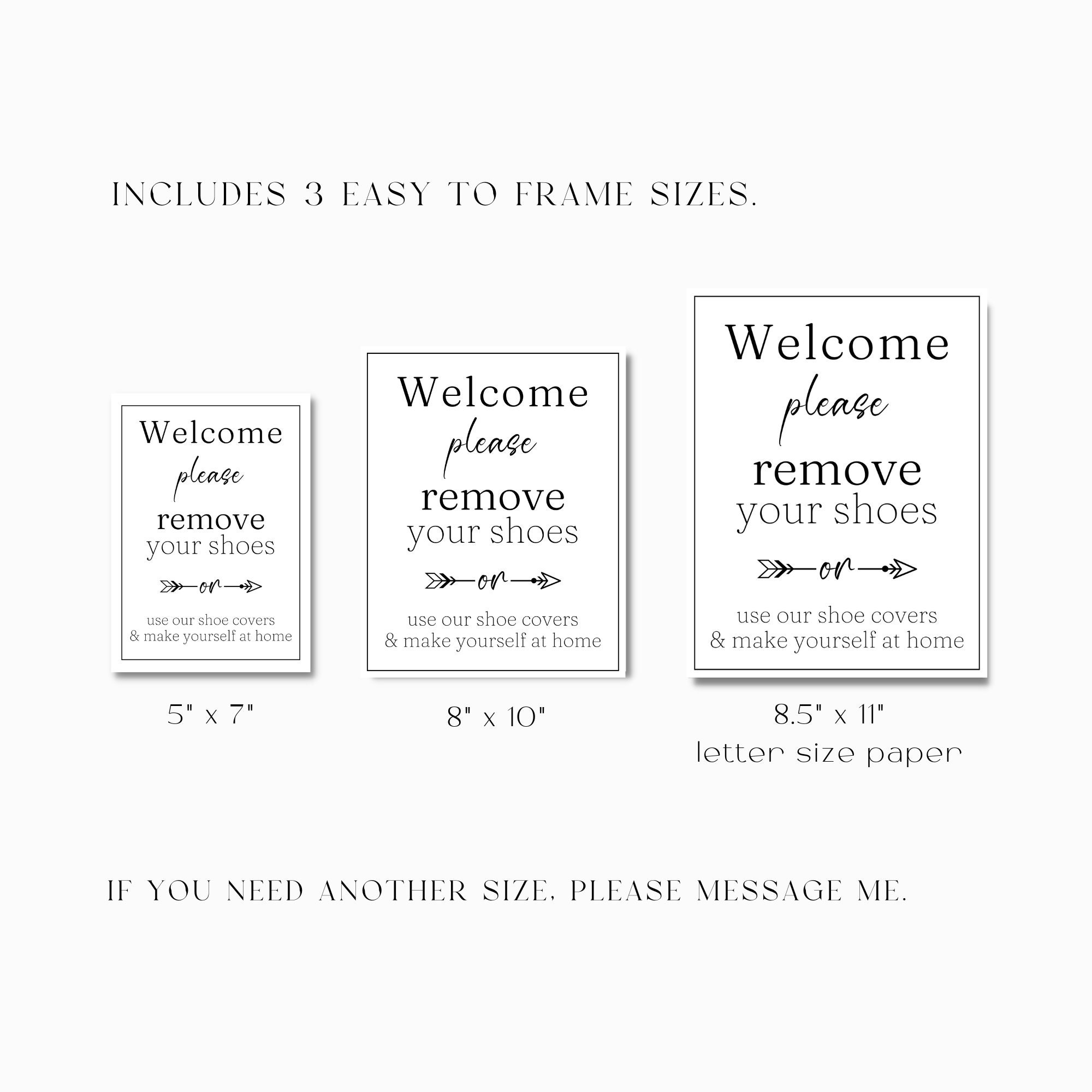 Editable Remove Your Shoes Sign Template: Open House Welcome (printable ...