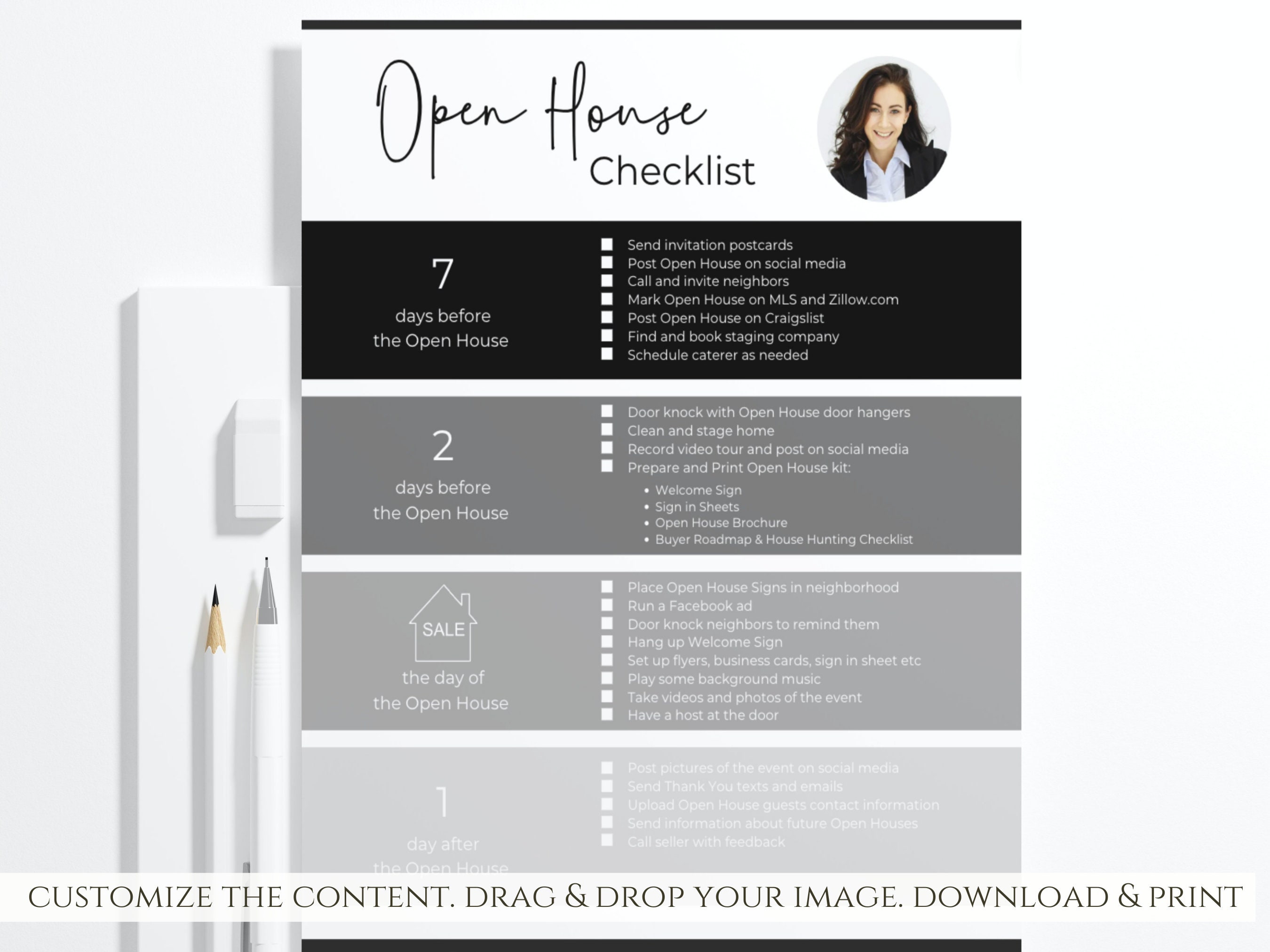 Open House Task Checklist Printable Open House Marketing - Etsy