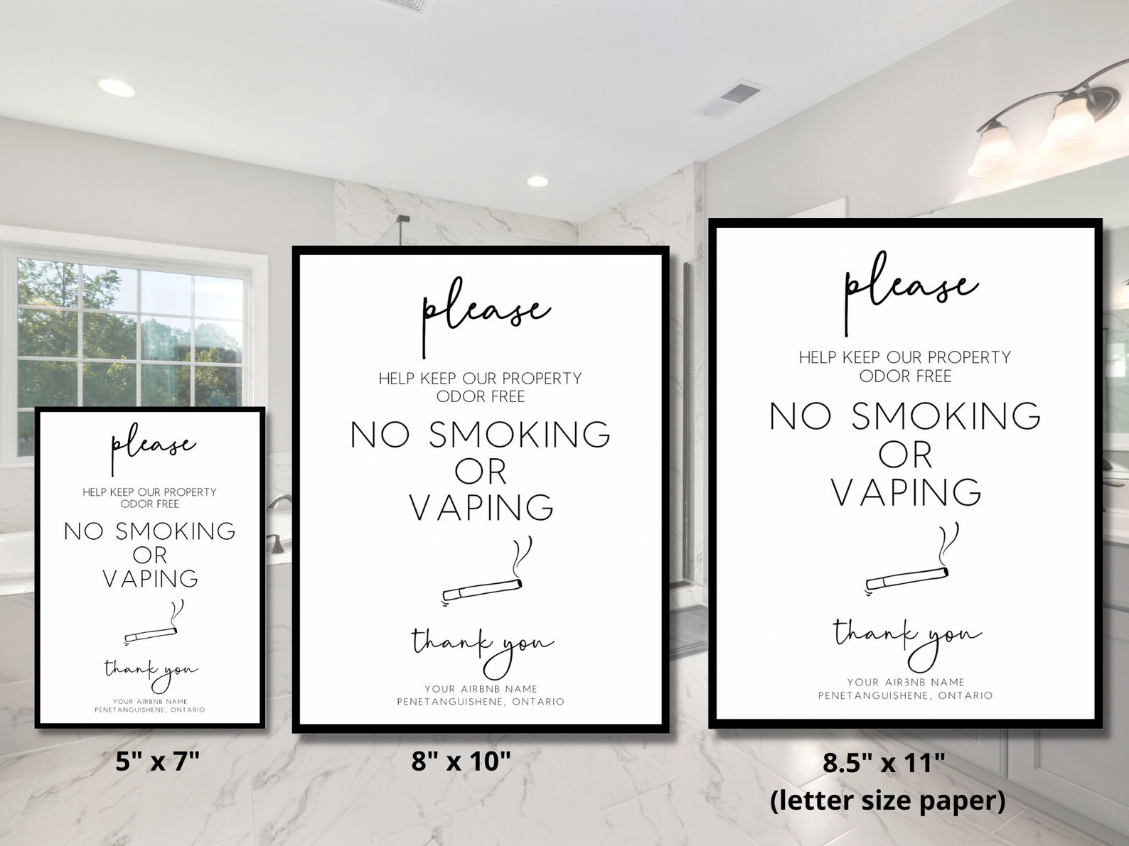 Editable No Smoking Sign Please No Smoking or Vaping Sign No - Etsy