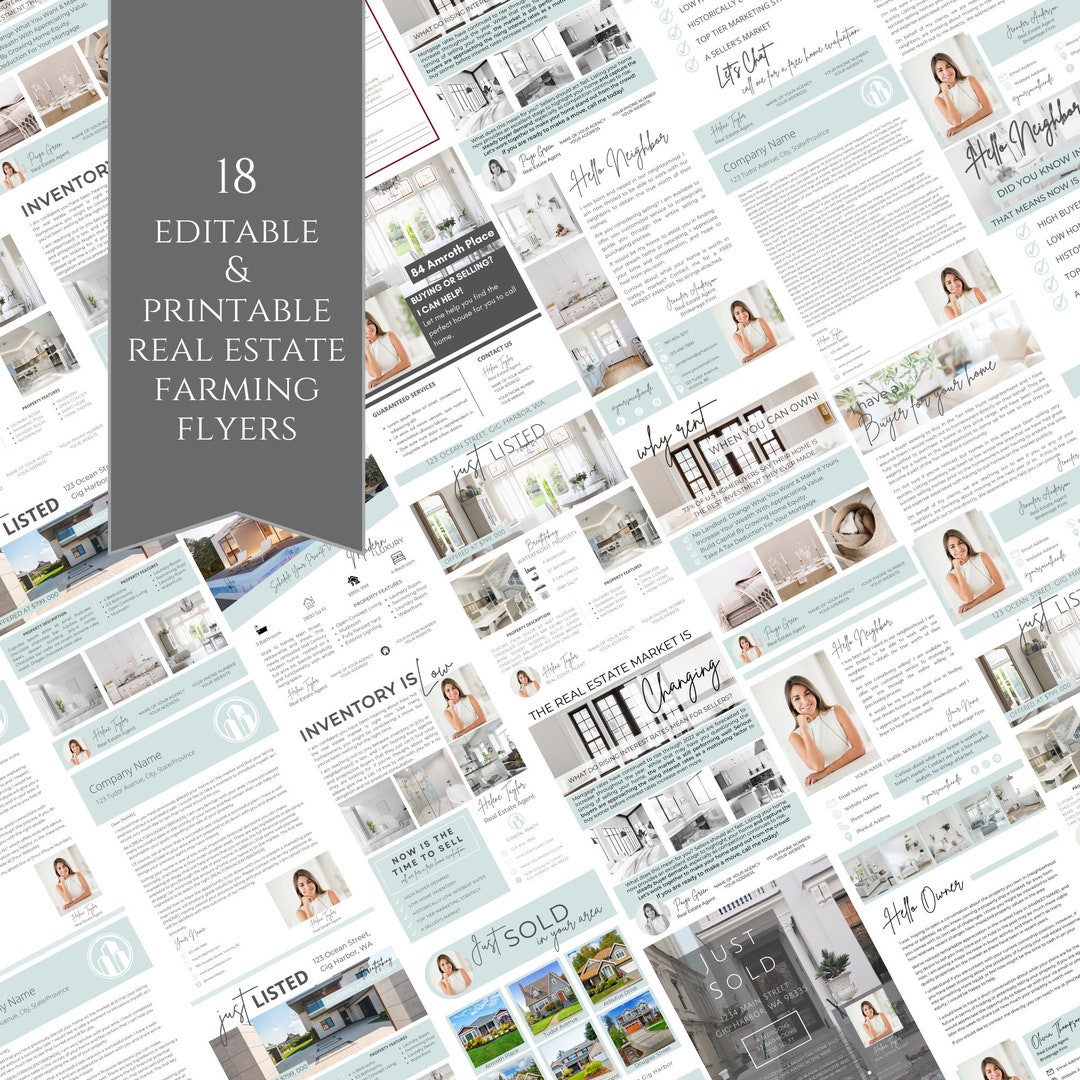 Real Estate Farming Letter Bundle: Realtor Prospecting Templates (canva ...