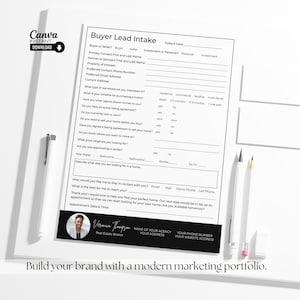 Editable Real Estate Lead Intake Sheet, Printable Buyer Questionnaire, Client Intake Form, Home ...