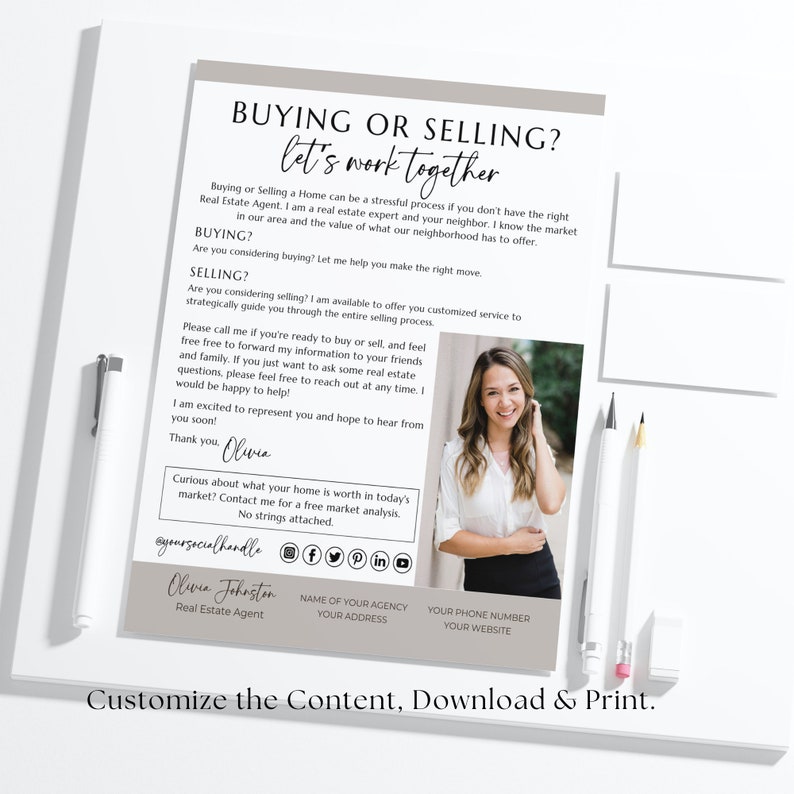 Editable Real Estate Agent Flyer Template: Hello Neighbor Farming ...