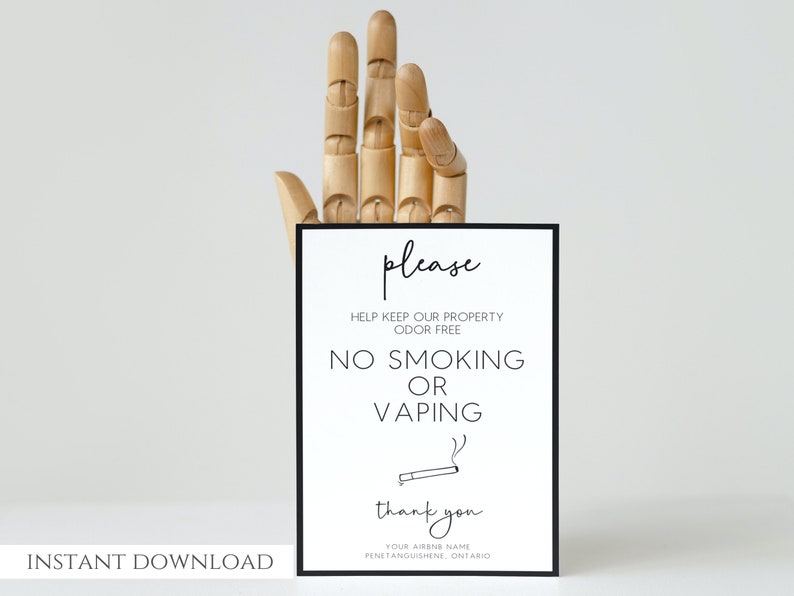 Editable No Smoking Sign Please No Smoking or Vaping Sign No - Etsy