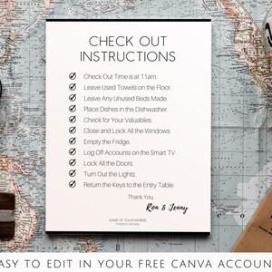 Airbnb Check Out Sign Template Editable Airbnb Sign Airbnb - Etsy