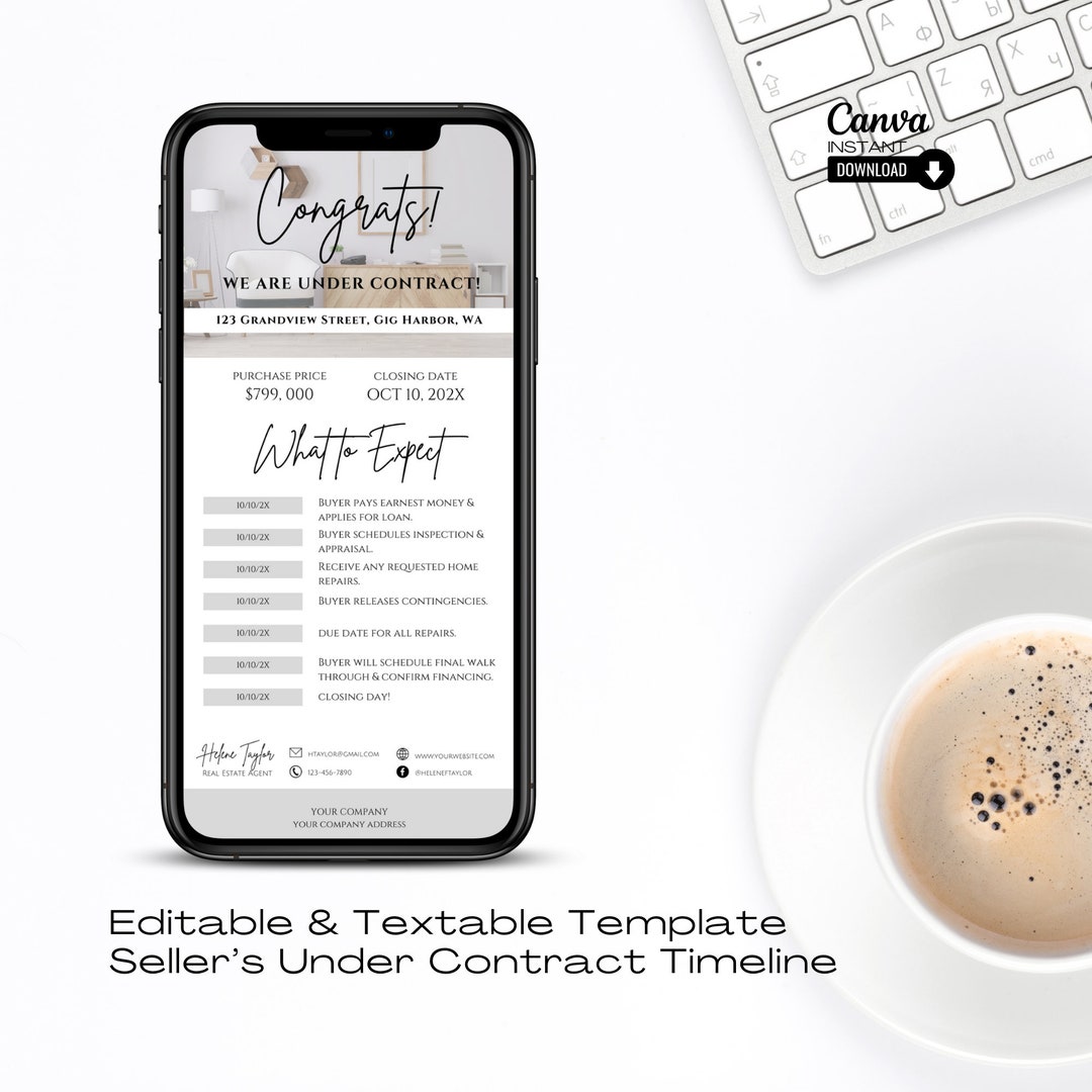 Real Estate Seller Closing Timeline: Mobile Under Contract Template ...