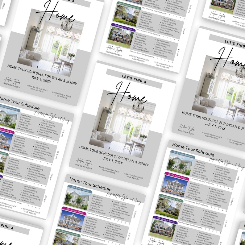 Real Estate Home Tour Schedule Template: House Hunting Guide (canva ...