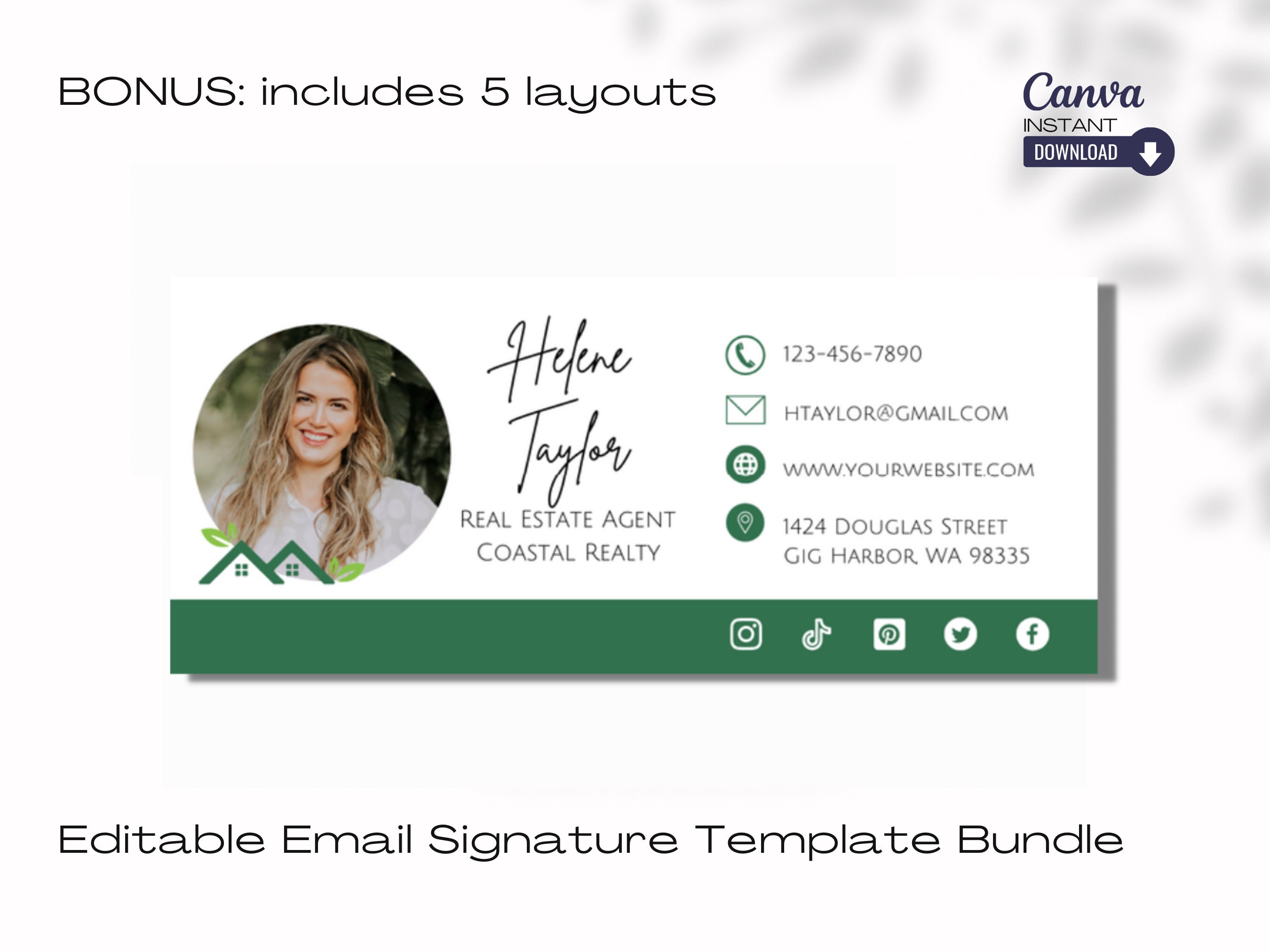 Editable Email Signature Template Bundle Canva Gmail Business - Etsy