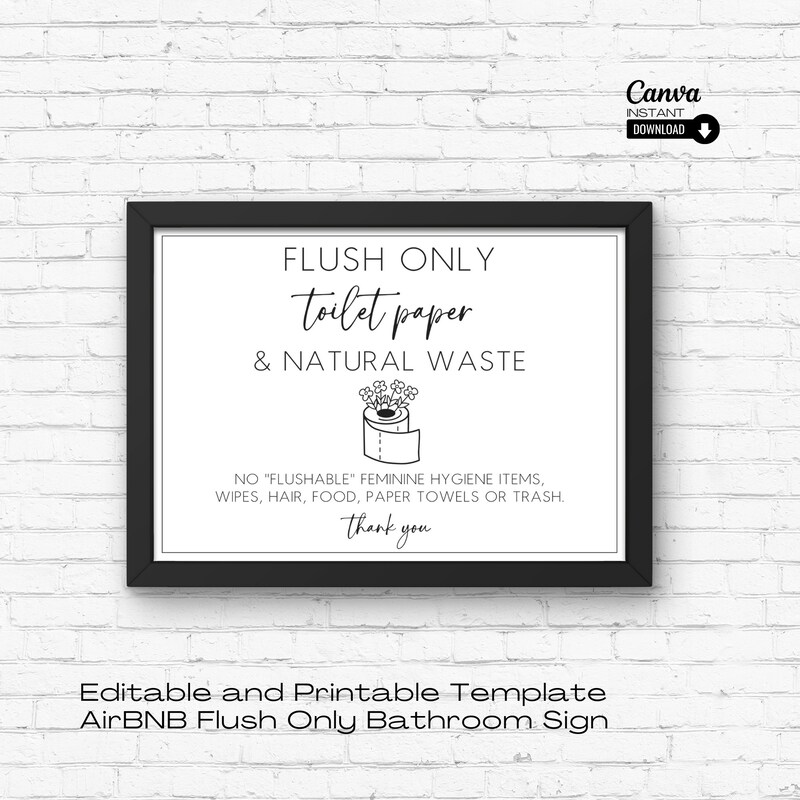 No Flushable Wipes Sign - Etsy