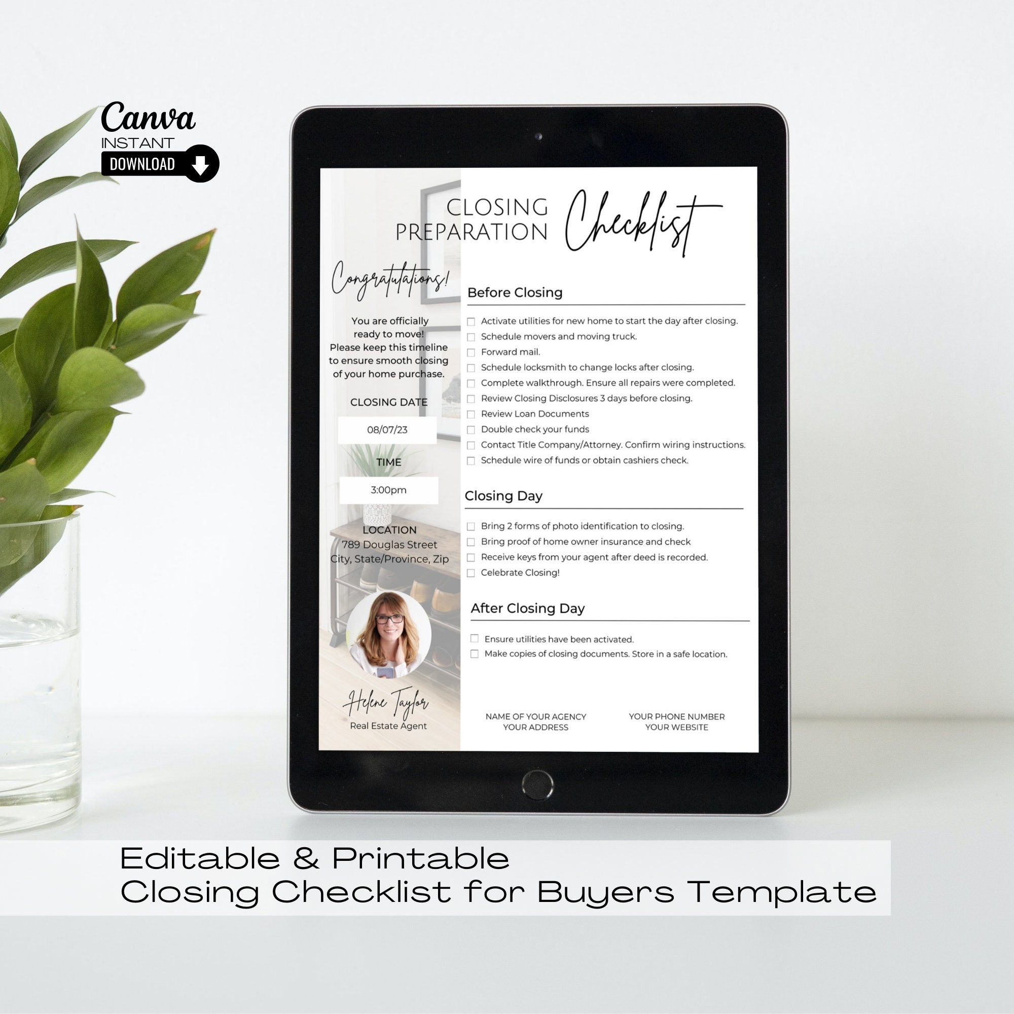 Closing Checklist for Buyer, Real Estate Templates, Real Estate ...