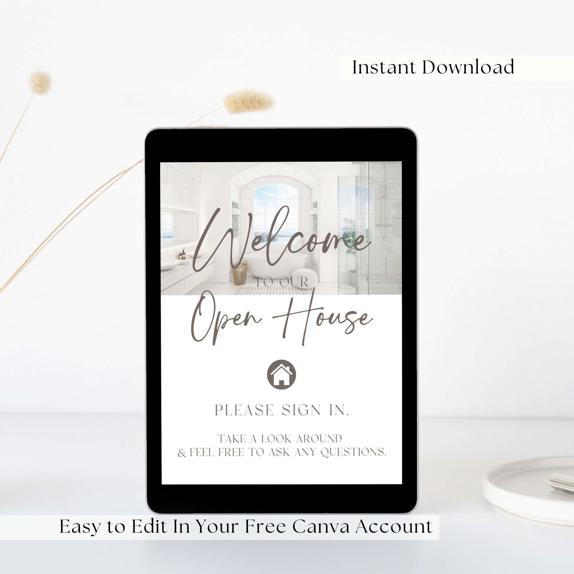 Editable Real Estate Open House Sign in Sheet Template, Realtor ...