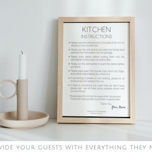 Airbnb Kitchen Rules Sign Template Editable Airbnb Sign - Etsy