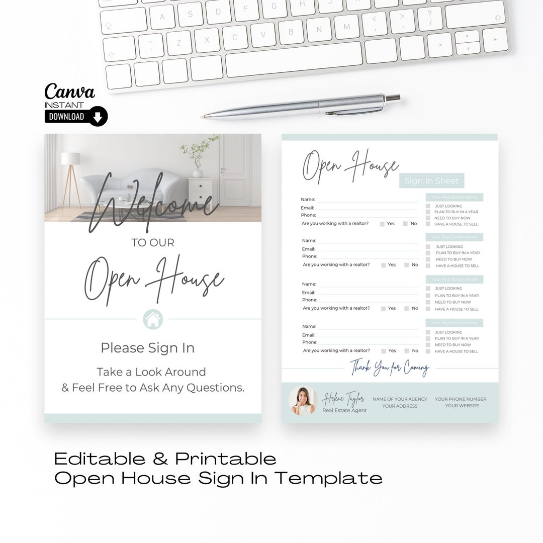 Editable Open House Sign in Sheet, Realtor Open House Form, Real Estate ...