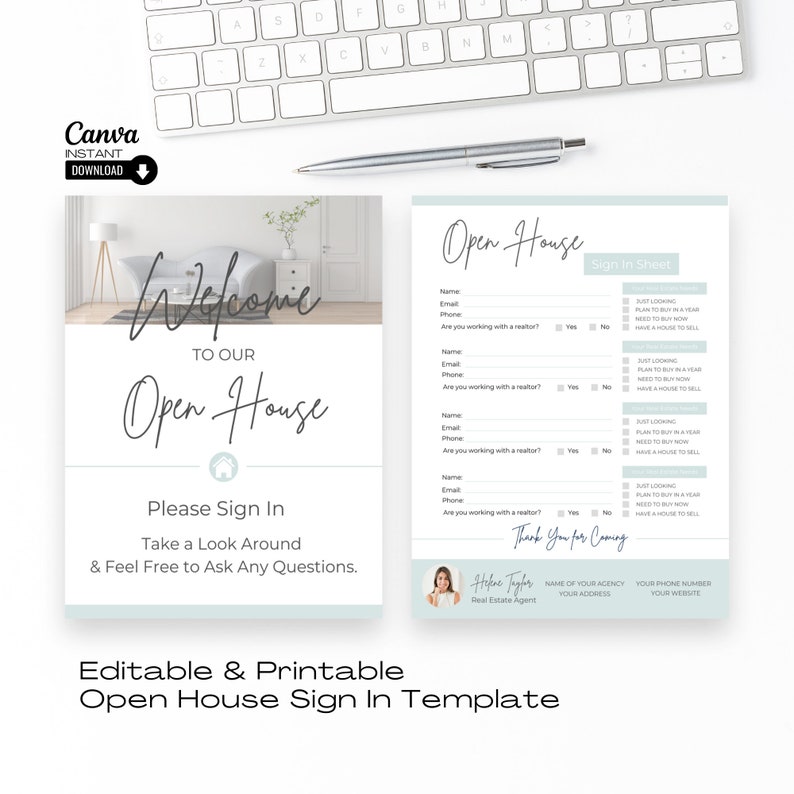 Editable Open House Sign in Sheet, Realtor Open House Form, Real Estate ...