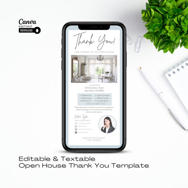 Open House Thank You Email Template - Etsy