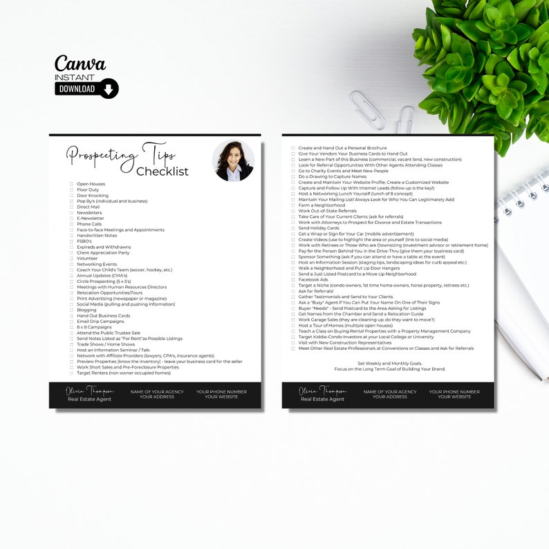 Real Estate Agent Prospecting Checklist, Realtor Prospecting Checklist ...