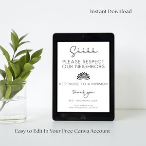 Airbnb Respect the Neighbors Sign, Airbnb Noise Rules Sign, Airbnb ...