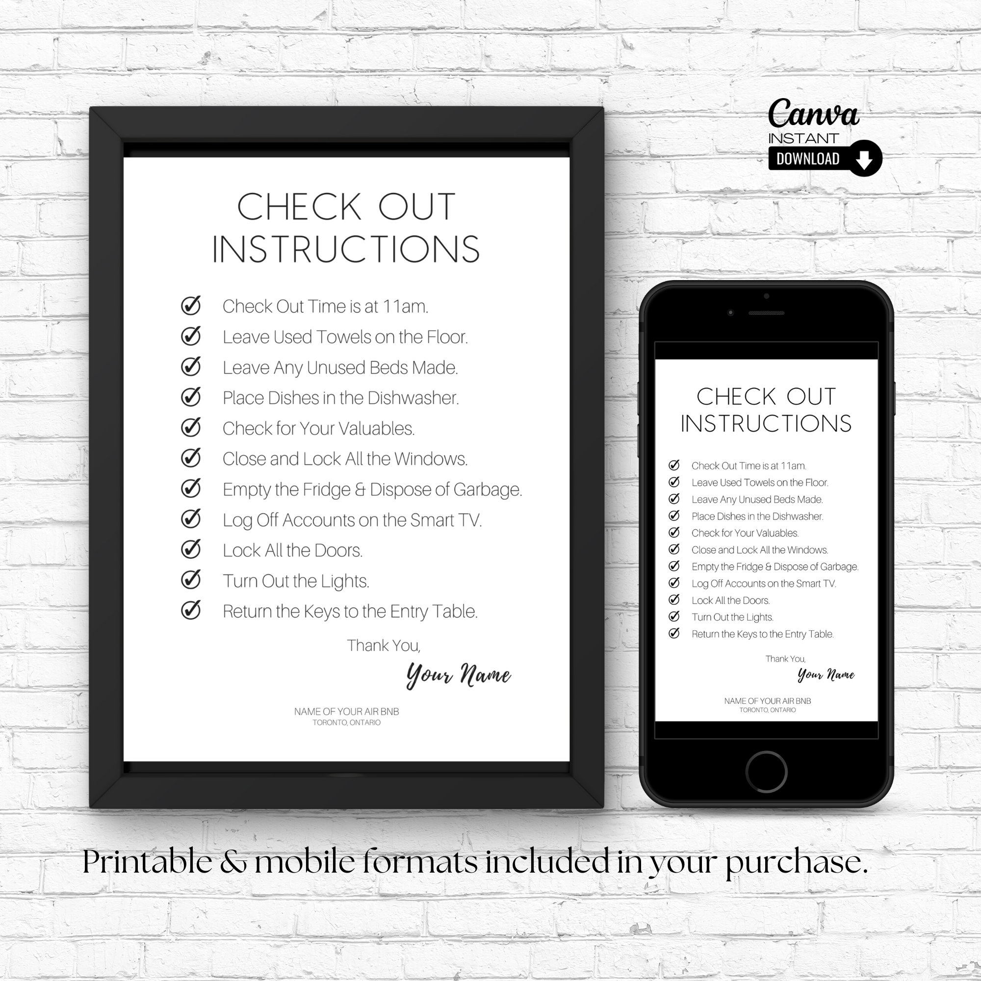 Airbnb Check Out Sign Template Editable Airbnb Sign Airbnb - Etsy