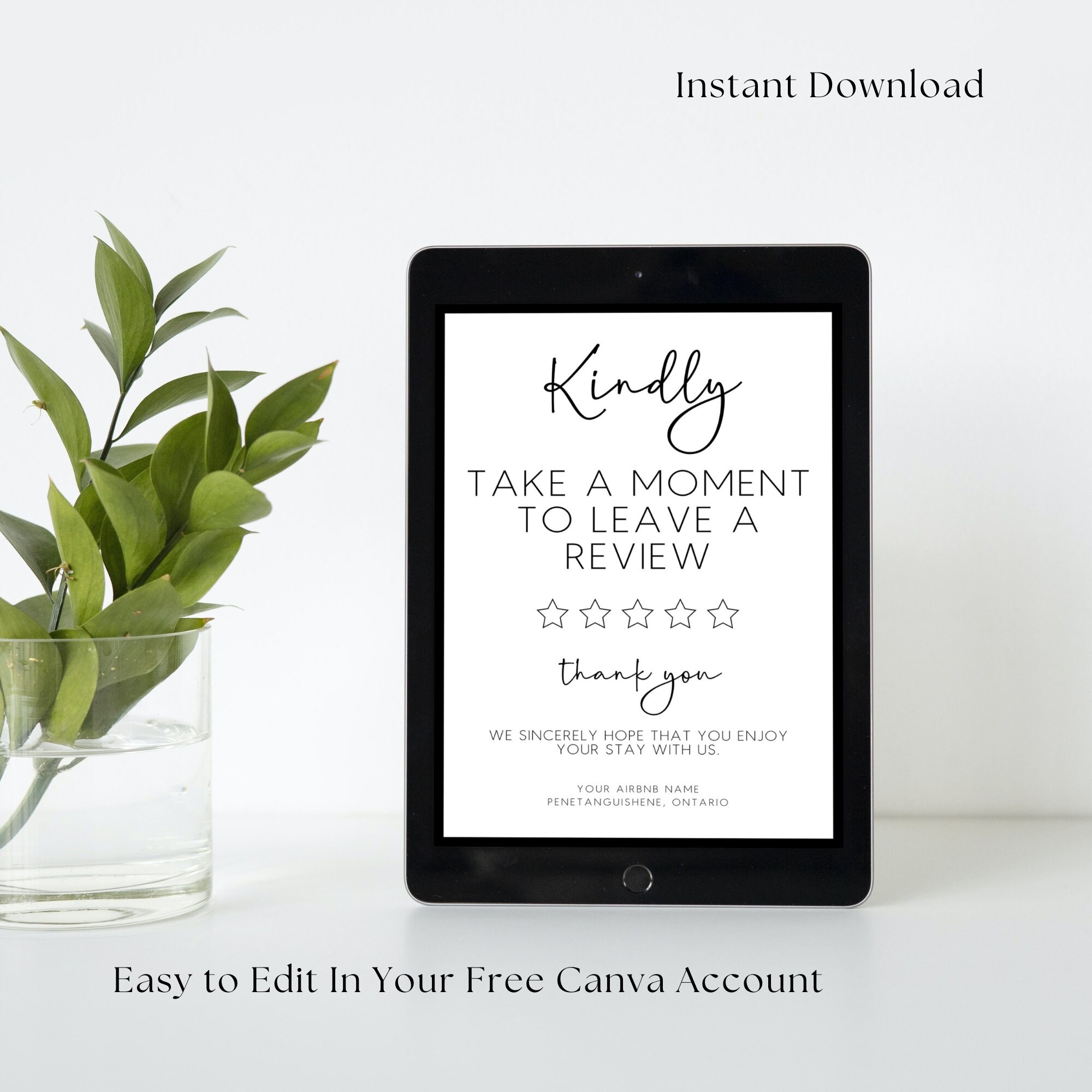 Editable Airbnb Review Request Sign: Printable Template - Etsy