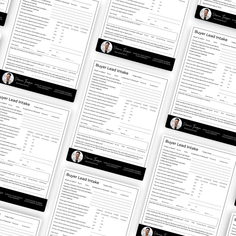 Editable Real Estate Lead Intake Sheet, Printable Buyer Questionnaire, Client Intake Form, Home ...
